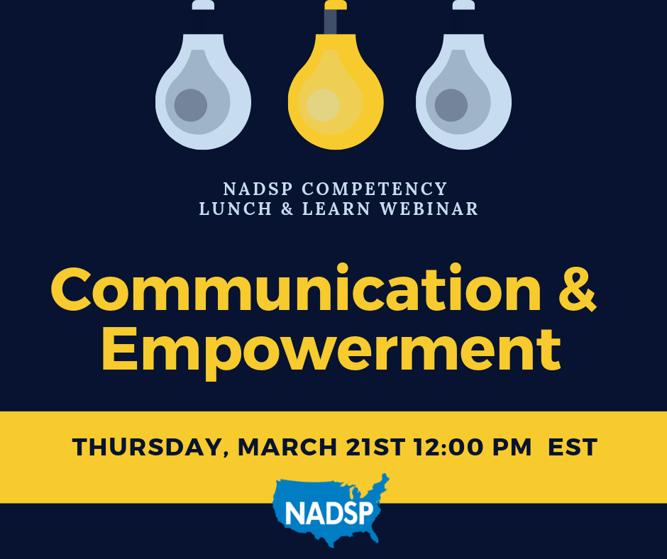 Webinar Lunch Learn Communication Empowerment Nadsp